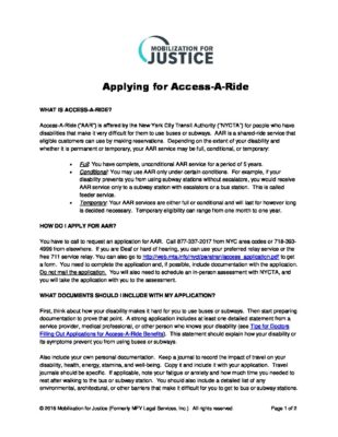 Access A Ride Transportation Manual